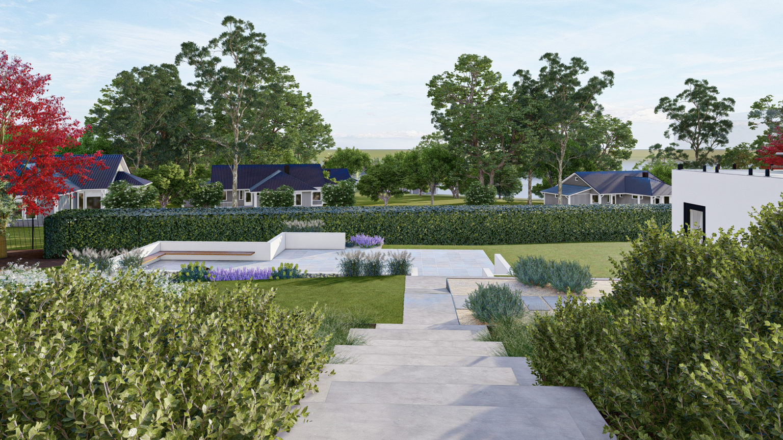 Designing a landscape on a steep block - Shape and Form